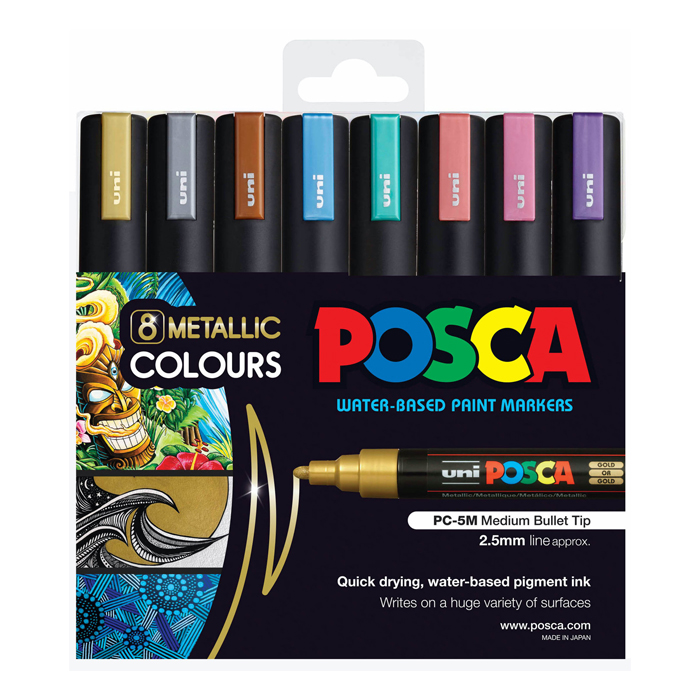 طقم الوان ميتاليك 8 لون MI-PC5M-M-08C - مكتبة البوادي